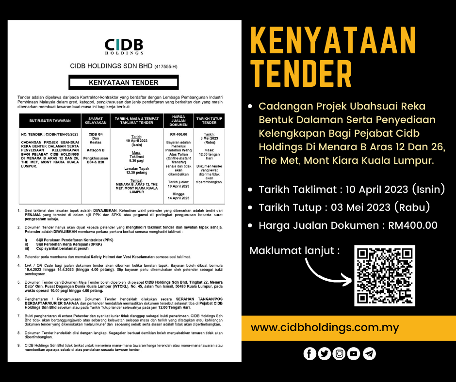 Kenyataan Tender CIDBH - CIDB Holdings
