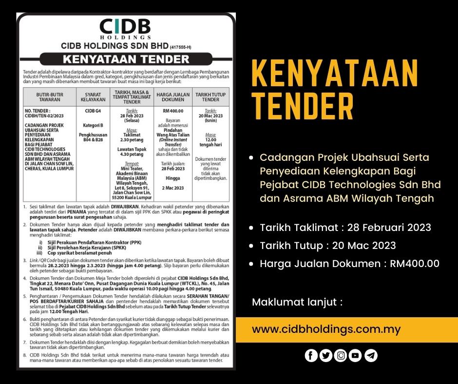 Kenyataan Tender CIDBH - CIDB Holdings